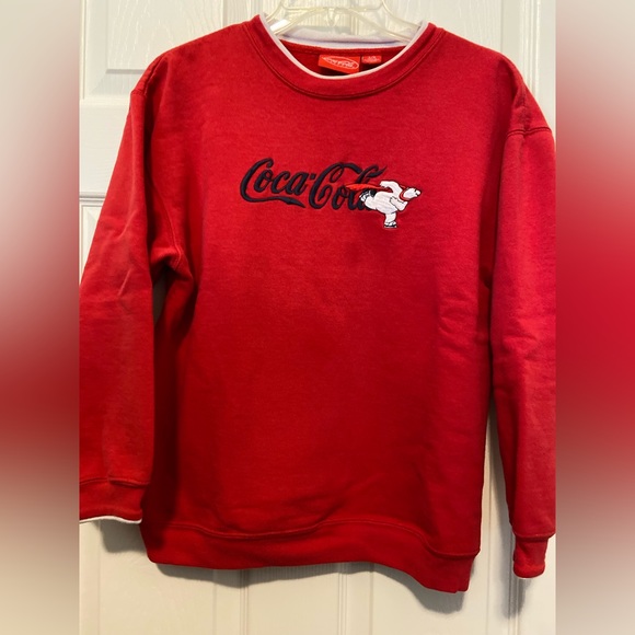 Coca Cola | Tops | Womens Coca Cola Polar Bear Ice Skate Pullover ...